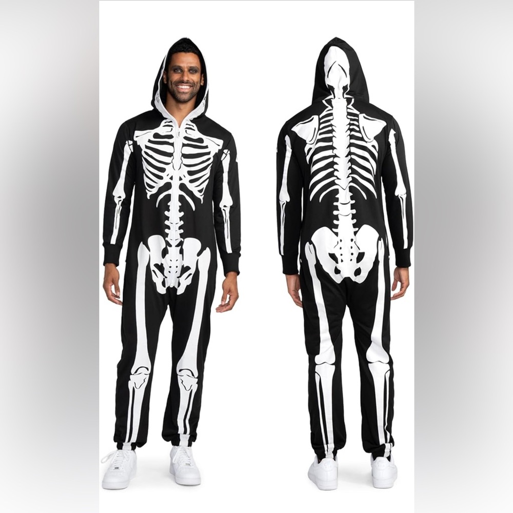 Tipsy Elves Skeleton Costume Onesie Jumpsuit Men’s Nw… - Gem